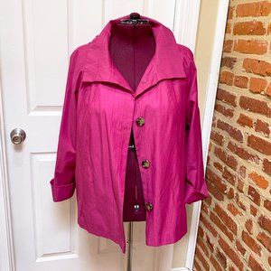 Gallery | Jackets & Coats | Gallery Woman Bright Pink Hooded Swing Rain ...